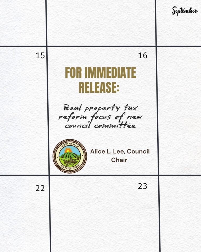 Real property tax reform focus of new council committee – Maui County ...